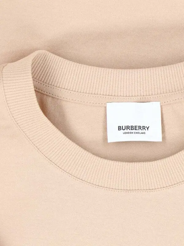 Burberry Logo Embroidered Crewneck T-shirt - Nude