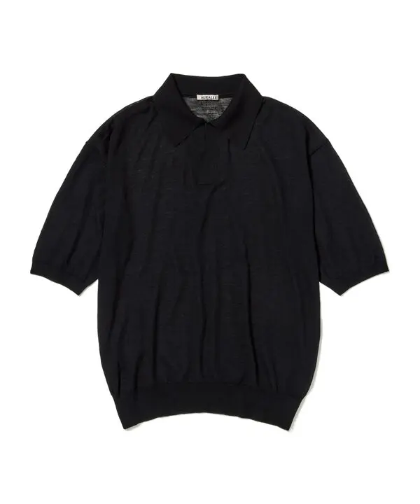 Auralee Mélange Wool-blend Polo Shirt