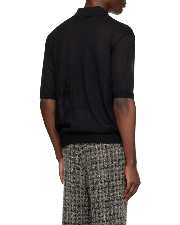 Auralee Mélange Wool-blend Polo Shirt