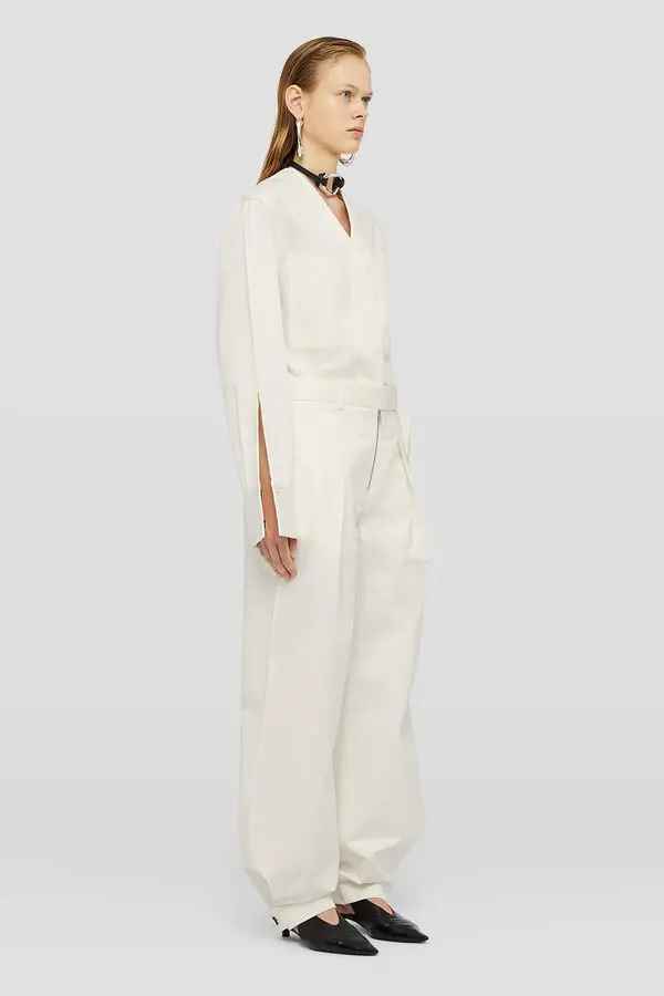 JIL SANDER Wide Leg Pleated Trousers