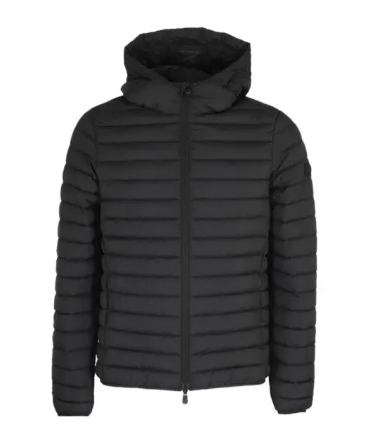 SAVE THE DUCK Zip-up Hooded Down Jacket - Black
