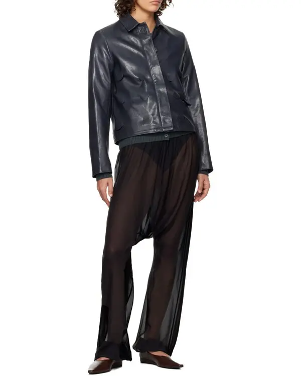 Paloma Wool Silk Palazzo Trousers - Black