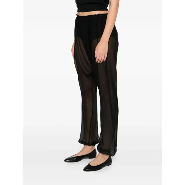Paloma Wool Silk Palazzo Trousers - Black