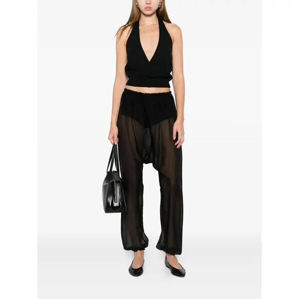 Paloma Wool Silk Palazzo Trousers - Black