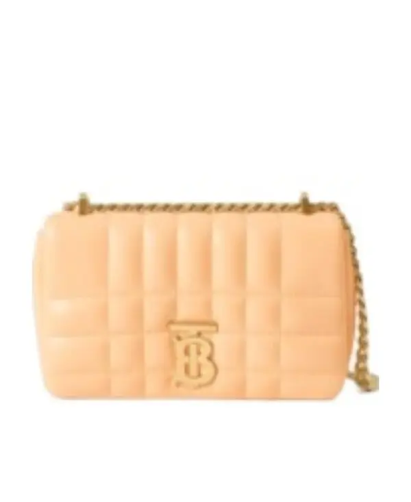 Burberry Quilted Small Shoulder Bag With Logo Plaque - Nude