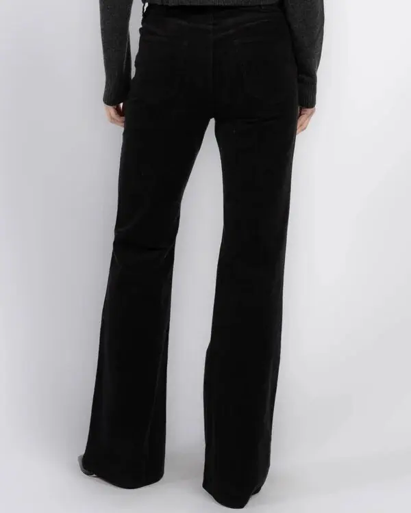 NILI LOTAN Flared Corduroy Trousers - Black
