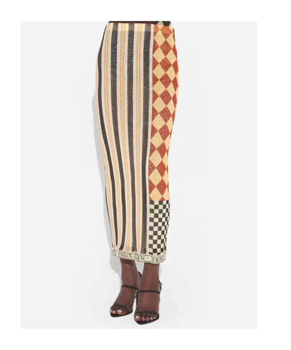 JEAN PAUL GAULTIER Patchwork Printed Maxi Skirt