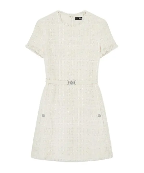 Versace Tweed Mini Dress With Medusa '95 Hardware