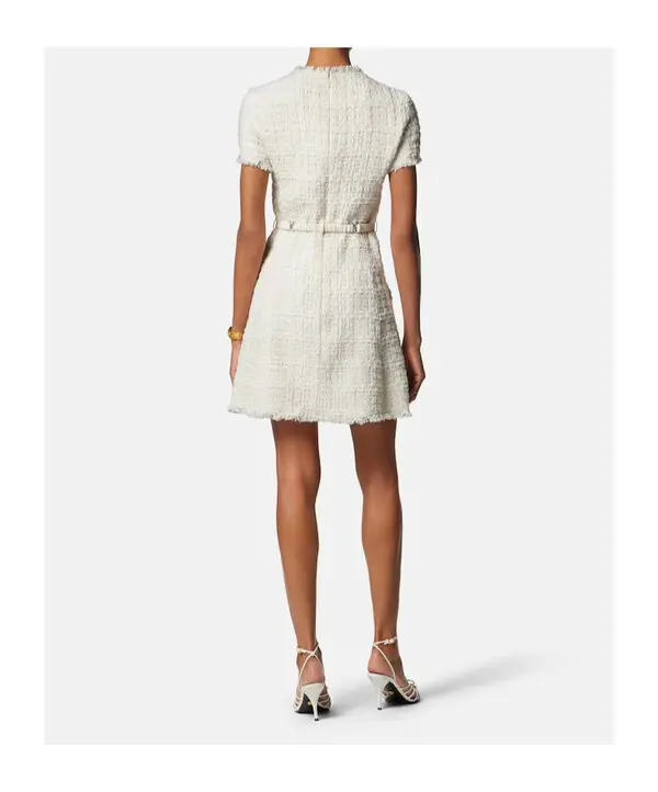 Versace Tweed Mini Dress With Medusa '95 Hardware