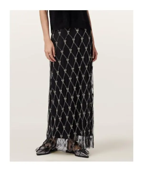 ALLSAINTS Ilka Embellished Maxi Skirt