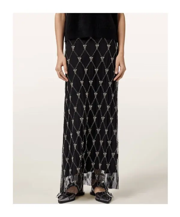 ALLSAINTS Ilka Embellished Maxi Skirt