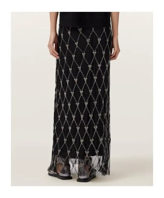 ALLSAINTS Ilka Embellished Maxi Skirt