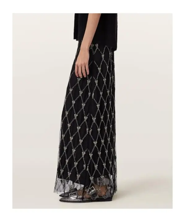 ALLSAINTS Ilka Embellished Maxi Skirt