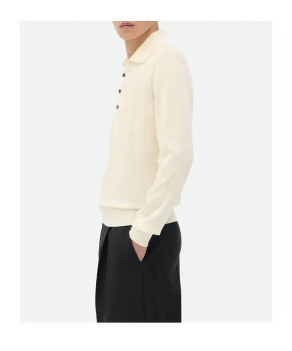 Bottega Veneta Long Sleeved Knitted Polo Shirt