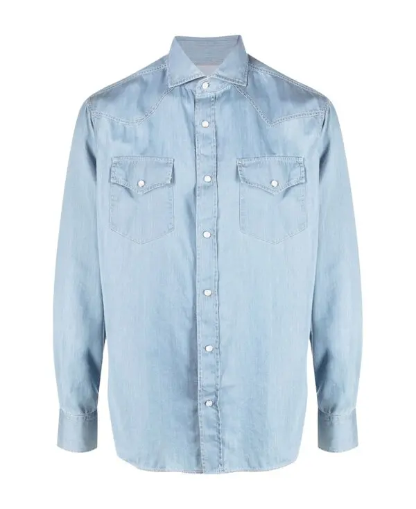 Brunello Cucinelli Long-sleeved Denim Shirt