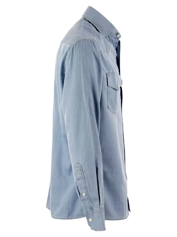 Brunello Cucinelli Long-sleeved Denim Shirt