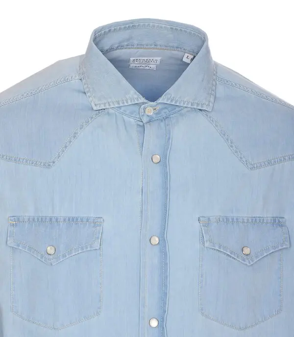 Brunello Cucinelli Long-sleeved Denim Shirt
