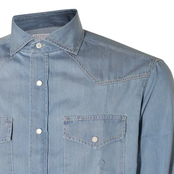 Brunello Cucinelli Long-sleeved Denim Shirt