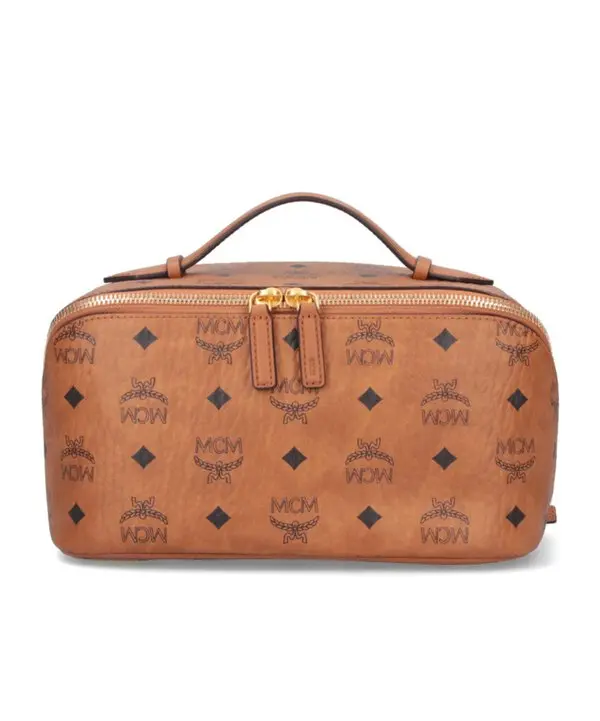 Mcm Visetos Ottomar Toiletry Bag - Brown