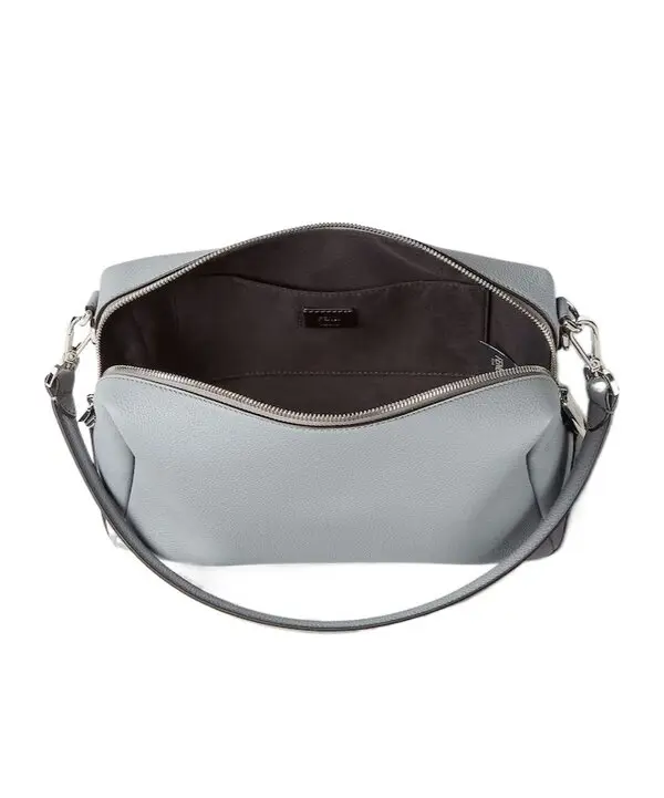Fendi Zip-top Shoulder Bag With Detachable Straps - Gray