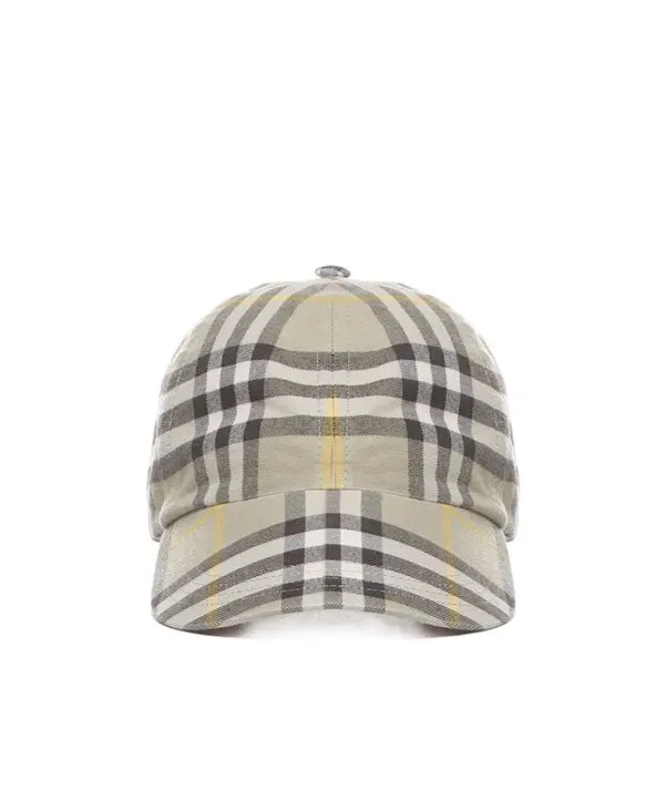 Burberry Check Pattern Baseball Cap - Gray