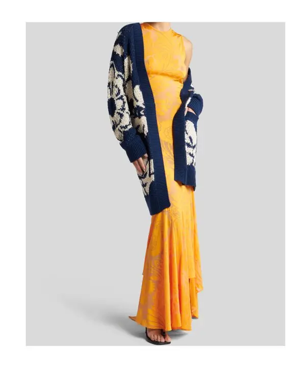 Etro Cut-out Burnout Stretch Jersey Maxi Dress