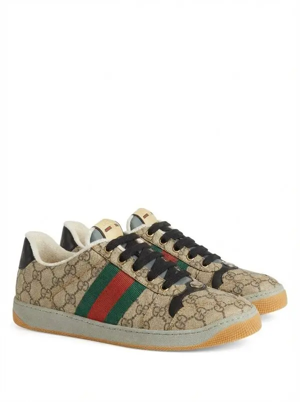 Gucci Screener Low-top Sneakers With Double G Detail - Multicolor