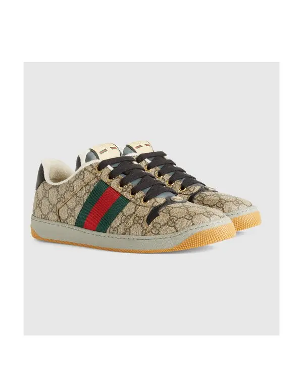 Gucci Screener Low-top Sneakers With Double G Detail - Multicolor