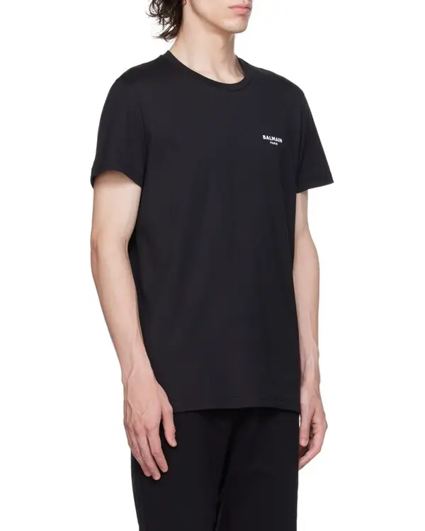 Balmain Flocked Logo Crewneck T-shirt