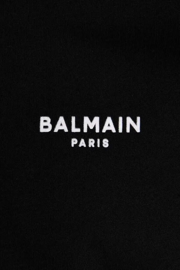 Balmain Flocked Logo Crewneck T-shirt
