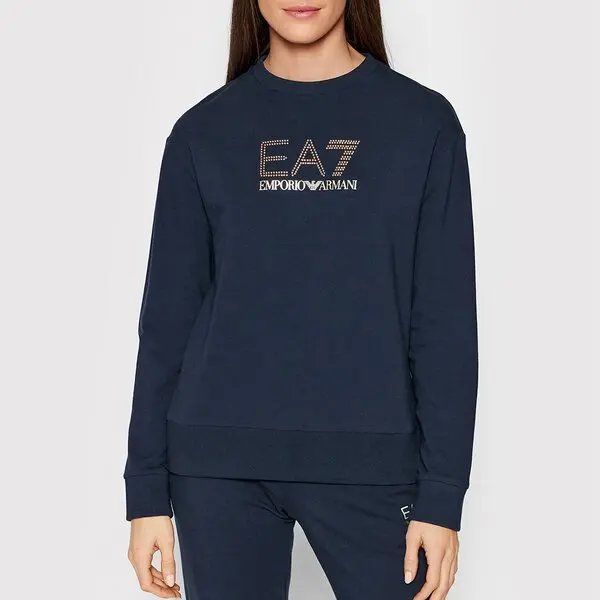 EA7 Crewneck Sweatshirt And Jogger Set With Embellished Logo