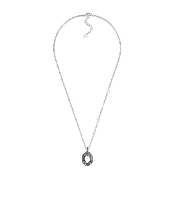 Dior Contrast Pendant Necklace - White