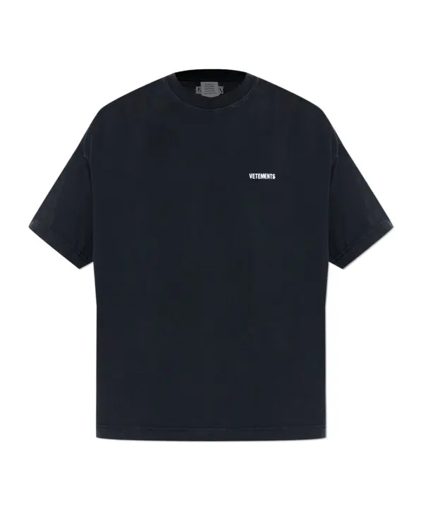Vetements Logo Embroidered Crewneck T-shirt