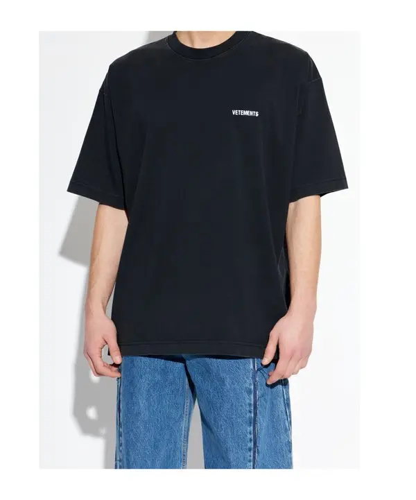 Vetements Logo Embroidered Crewneck T-shirt