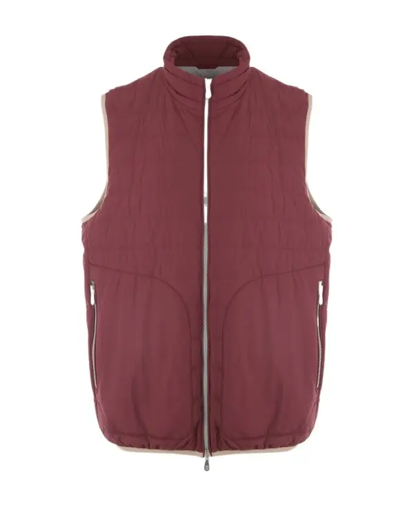 Brunello Cucinelli Padded Zip-up Gilet - Red