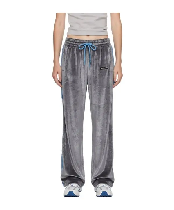Marissa Chiara Velvet Track Pants With Drawstring Waist