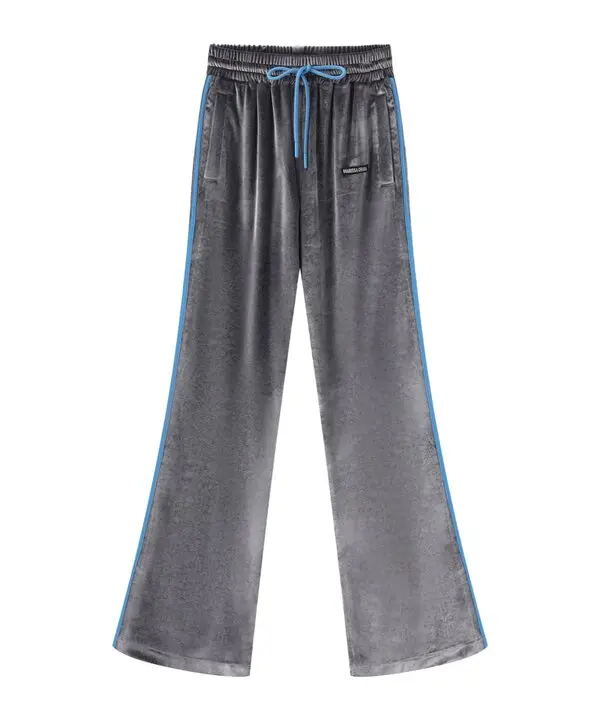 Marissa Chiara Velvet Track Pants With Drawstring Waist