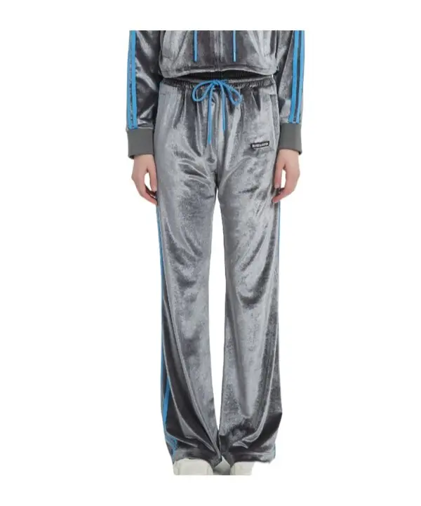 Marissa Chiara Velvet Track Pants With Drawstring Waist