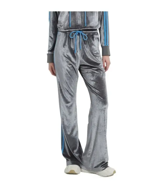 Marissa Chiara Velvet Track Pants With Drawstring Waist