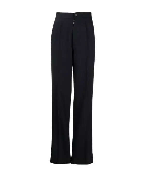 MAISON MARGIELA High-waist Pressed Crease Trousers - Black