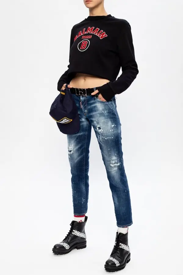 Dsquared2 Jennifer Cropped Jeans With Ripped Detailing