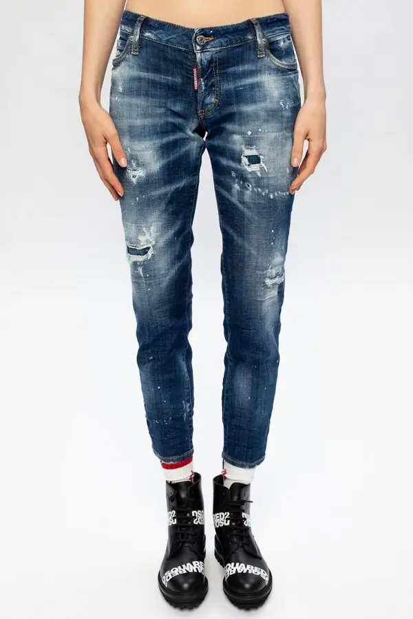Dsquared2 Jennifer Cropped Jeans With Ripped Detailing