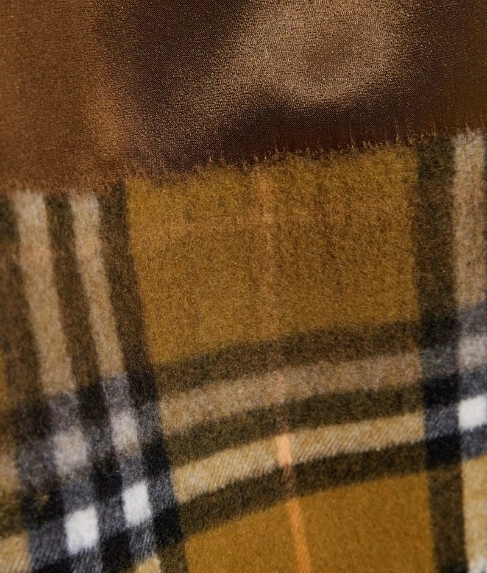 Burberry Checked Fringed Edge Skirt - Brown