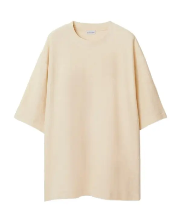 Burberry Logo Jacquard Towelling-finish Crewneck T-shirt - Nude