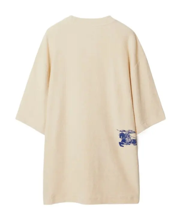 Burberry Logo Jacquard Towelling-finish Crewneck T-shirt - Nude