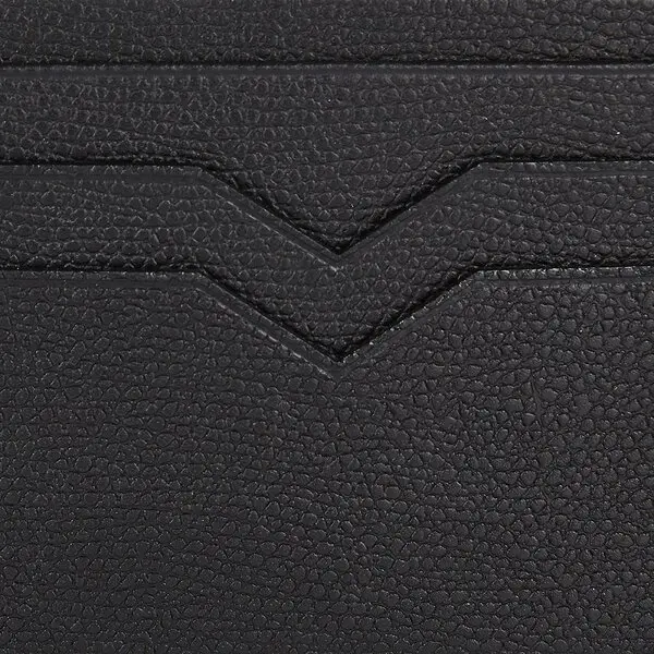 VALEXTRA V-shaped Lacquered Edge Cardholder - Black