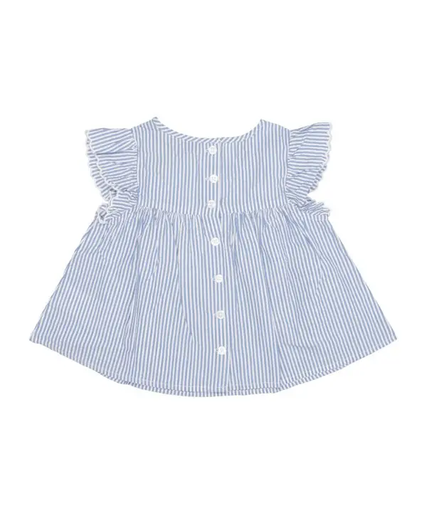 Polo Ralph Lauren Striped Cotton Blouse With Ruffle Detail
