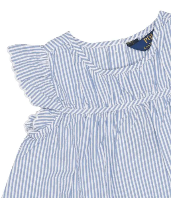 Polo Ralph Lauren Striped Cotton Blouse With Ruffle Detail