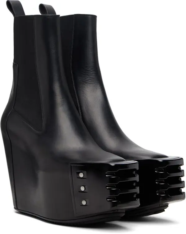 Rick Owens Temple Grilled Wedge Beatle Chelsea Boots