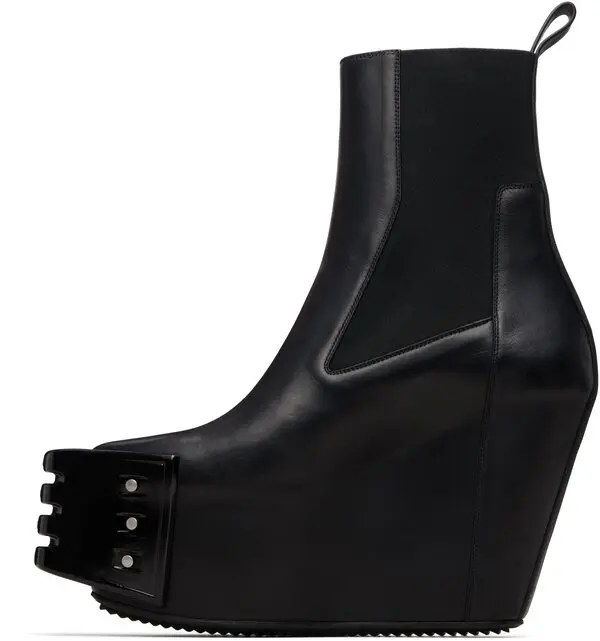 Rick Owens Temple Grilled Wedge Beatle Chelsea Boots